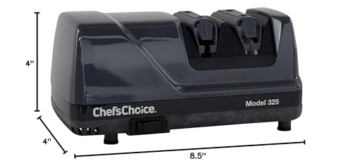 Chef’sChoice 325 Professional Diamond Hone Sharp-N-Hone Electric Kitchen Knife Sharpener NSF Certified, 2-Stage, Gray