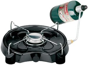 coleman powerpack propane gas camping stove, 1-burner, high-efficiency 7500 btu, portable and compact, perfect for camping, hunting, and backpacking