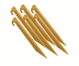 coleman tent pegs, 9-inch long durable plastic tent stakes, 6-pack