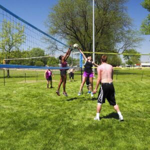 Park & Sun Sports Tri-Ball Volleyball: Portable Outdoor 3-Way Net System, Professional Series