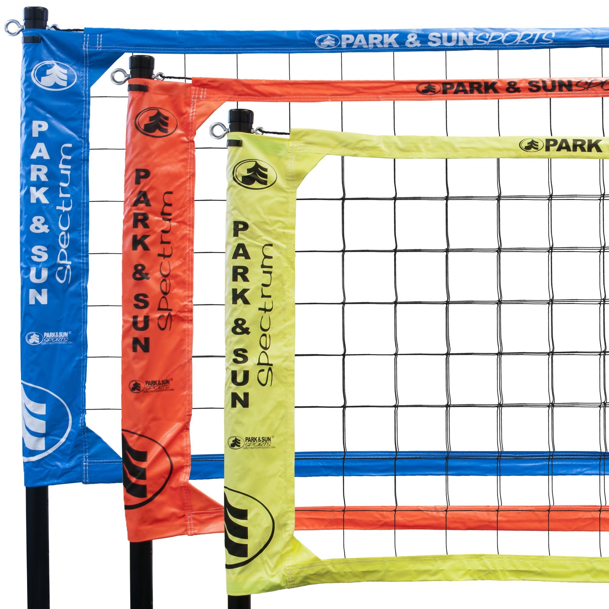 Park & Sun Sports Tri-Ball Volleyball: Portable Outdoor 3-Way Net System, Professional Series