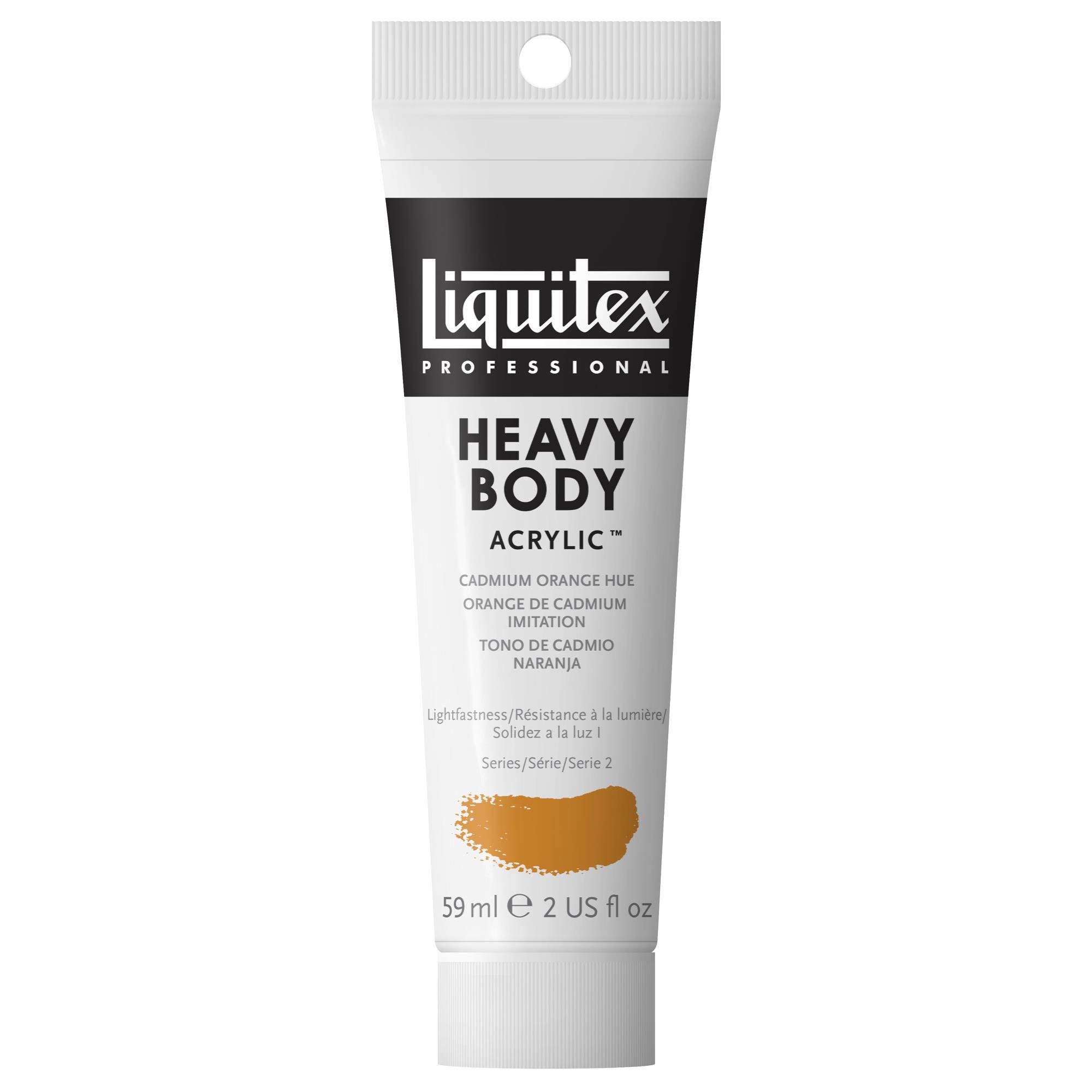 Liquitex 1045720 Professional Heavy Body Acrylic Paint 2-oz Tube, Cadmium Orange Hue