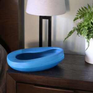 DMI Bedpan for Bariatric Adults with No Spill or Splash Design, FSA/HSA Eligible, Blue