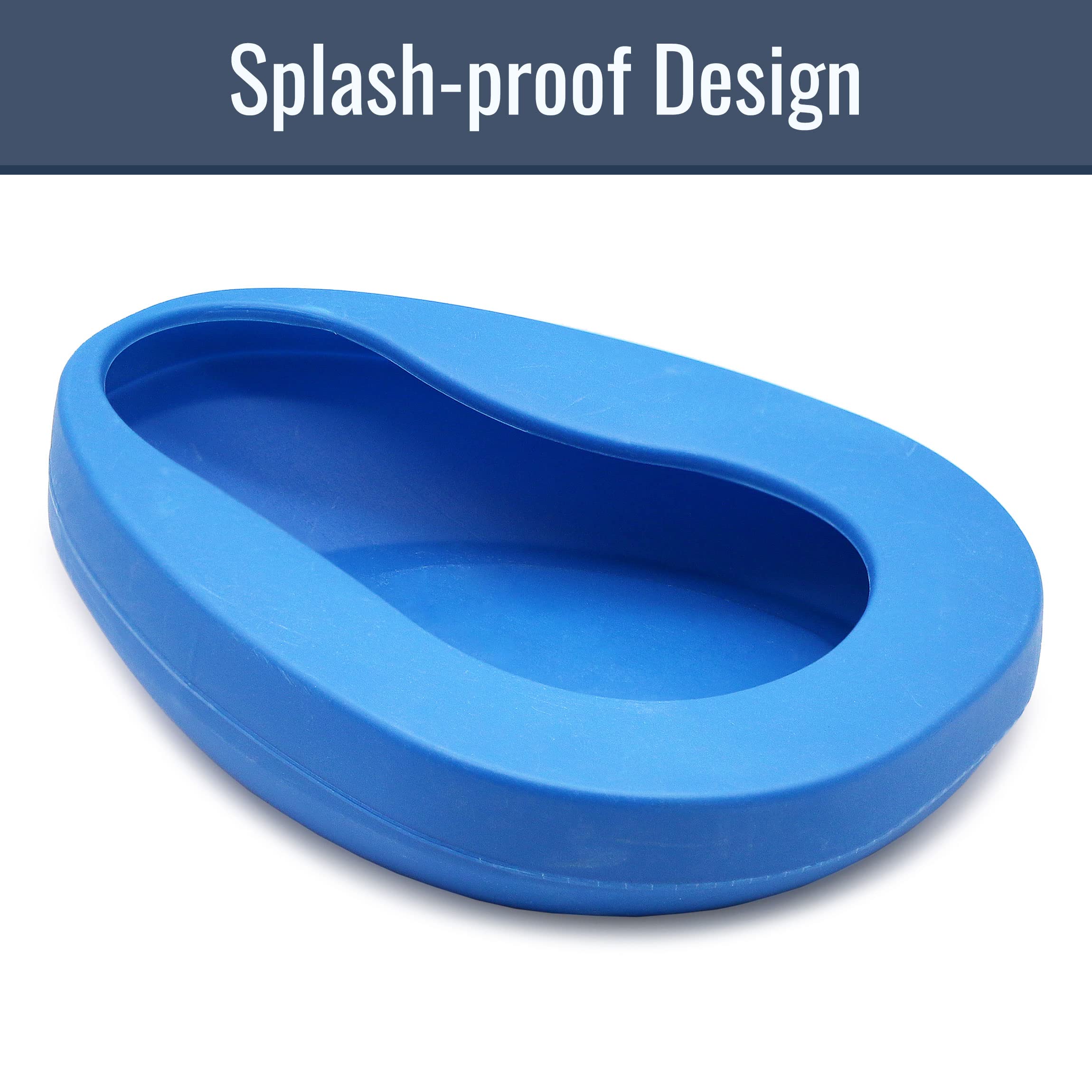 DMI Bedpan for Bariatric Adults with No Spill or Splash Design, FSA/HSA Eligible, Blue