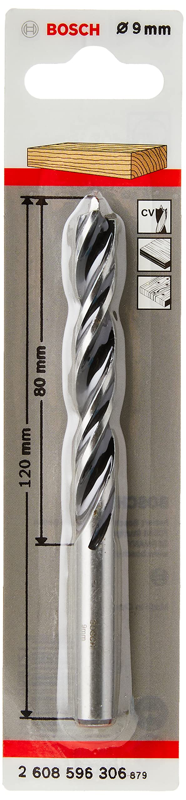 Bosch 2608596306 Standard Brad Point Drill bits, 9 mm