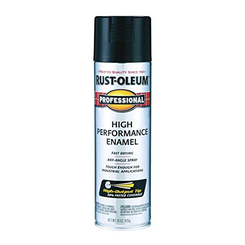 6-Pack of 15 oz Rust-Oleum Brands 7579838 Black Professional High Performance Enamel Spray Paint, Gloss