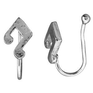 small sterling silver musical note nose ring/ear cuff non-pierced (one piece) 3/8 inch