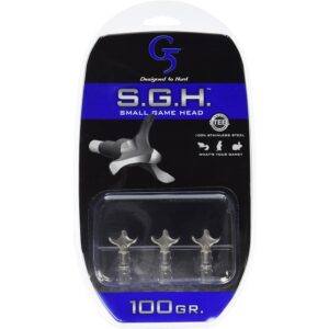 G5 150 Small Game Head Broadhead 100 Gr SS 3 Bld, 3-Pack, 1-InchDia,Silver