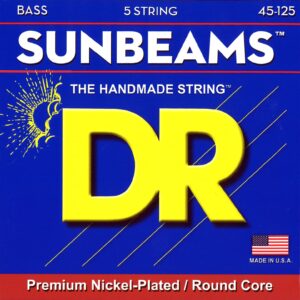 dr strings sunbeam - nickel plated round core 5 string bass 45-125