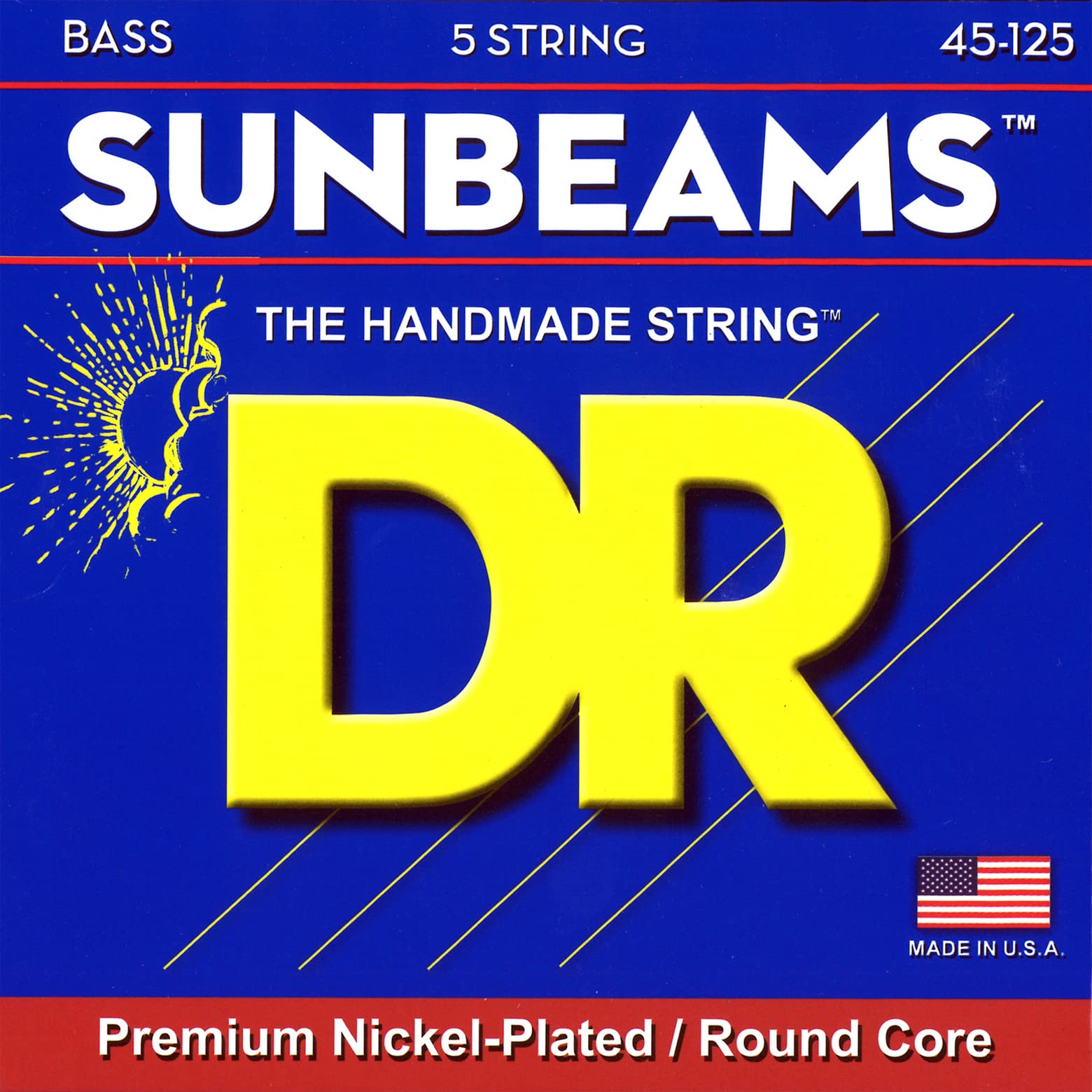 DR Strings Sunbeam - Nickel Plated Round Core 5 String Bass 45-125