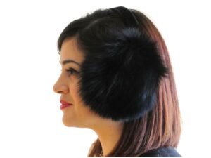 dyed black fox earmuffs