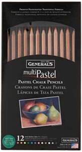 general pencil 4400-12a general's pastel chalk pencils, 12 colors, multicolor, 7 x 1/4 x 1/4 in