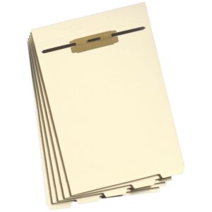 smead stackable folder divider with fastener, bottom 1/5-cut tab, letter size, manila, 50 per box (35600)