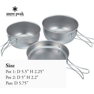 Snow Peak Titanium 3 Piece Cookset