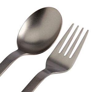 Snow Peak Titanium Fork & Spoon Set - Ultralight & Portable Camping Utensil Set - Durable Titanium Cutlery with Canvas Travel Case