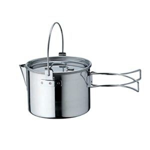 snow peak kettle no. 1 - stainless steel kettle for outdoor cooking - durable camping kettle for camping & hiking