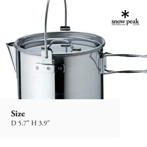 Snow Peak Kettle No. 1 - Stainless Steel Kettle for Outdoor Cooking - Durable Camping Kettle for Camping & Hiking