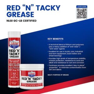 Lucas Oil 10005 Red 'N' Tacky Grease - 14 Ounce