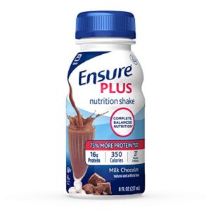 ensure plus nutrition shake with 16 grams of protein, meal replacement shakes, milk chocolate, 8 fl oz (pack of 24)