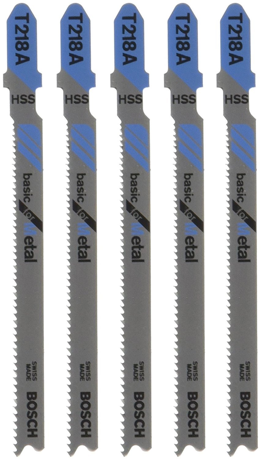 BOSCH T218A 5-Piece 3-5/8 In. 17-24 TPI Basic for Metal T Shank Jig Saw Blades, 3-5/8" 17-24 P TPI - 5 pcs