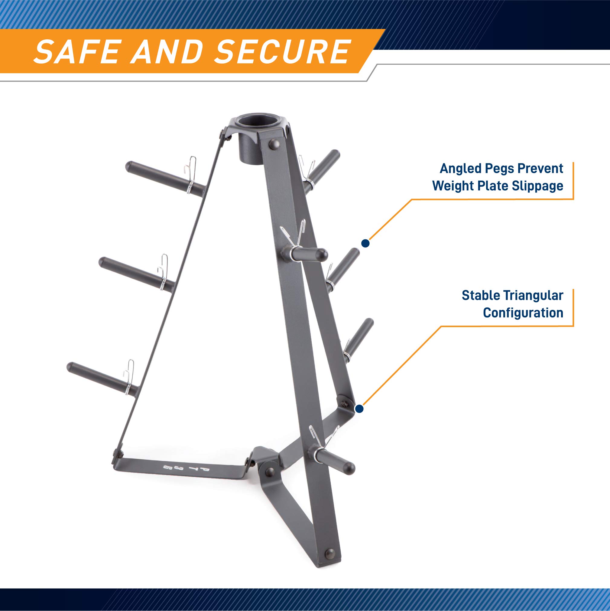 Marcy Plate Tree for Standard Size Weight Plates/Storage Rack for Exercise Weights PT-36 dark grey, 34.00 x 9.00 x 4.00"