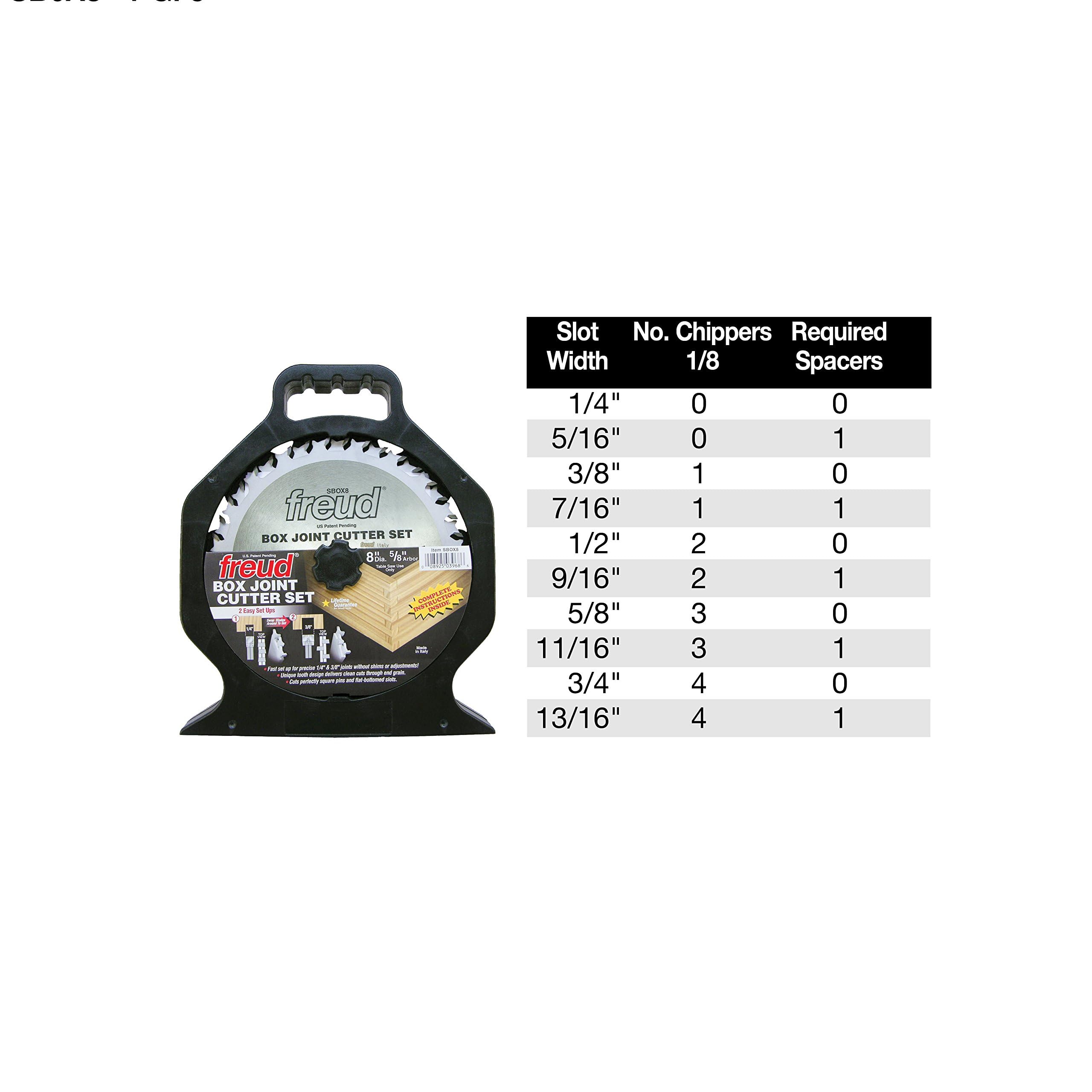 Freud SBOX8: 8" Box Joint Cutter Set