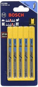 bosch u118a 5-piece 3-1/8 in. 17-24p tpi basic for metal u-shank jig saw blades , blue