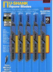 BOSCH U118GF 5-Piece 2-3/4 In. 36 TPI Flexible for Metal U-shank Jig Saw Blades