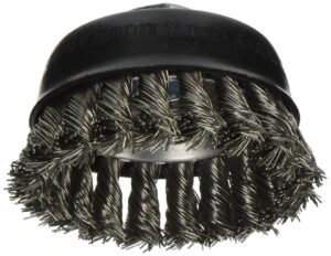 bosch wb504 3-inch cup brush, knotted, stainless steel, 5/8-inch x 11 thread arbor