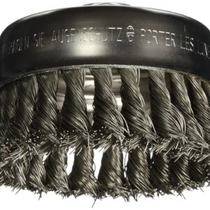 BOSCH WB510 4-Inch Knotted Carbon Steel Cup Brush, 5/8-Inch x 11 Thread Arbor