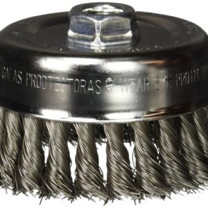 BOSCH WB510 4-Inch Knotted Carbon Steel Cup Brush, 5/8-Inch x 11 Thread Arbor