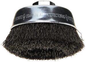 bosch wb524 3 1/2-inch crimped carbon steel cup brush, 5/8-inch x 11 thread arbor