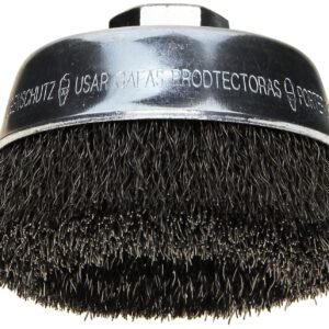 BOSCH WB524 3 1/2-Inch Crimped Carbon Steel Cup Brush, 5/8-Inch x 11 Thread Arbor