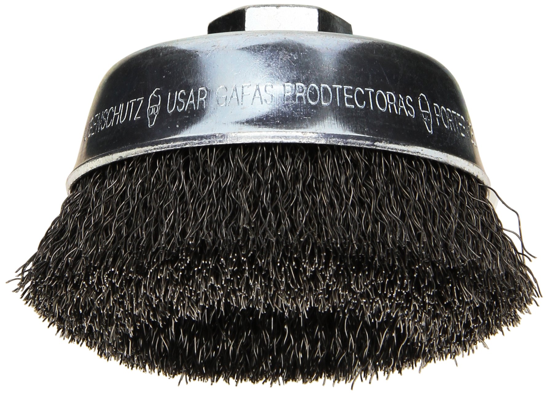 BOSCH WB524 3 1/2-Inch Crimped Carbon Steel Cup Brush, 5/8-Inch x 11 Thread Arbor