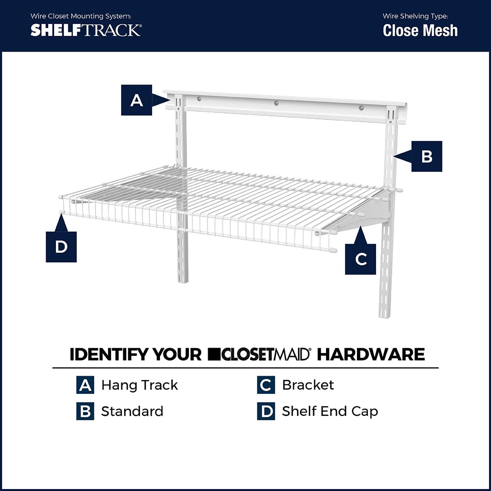 ClosetMaid 2812 ShelfTrack 84-Inch Standard, White