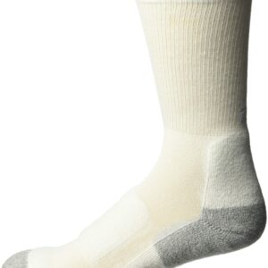 thorlos mens Lwxm Thin Cushion Walking Crew Socks, White, Large US