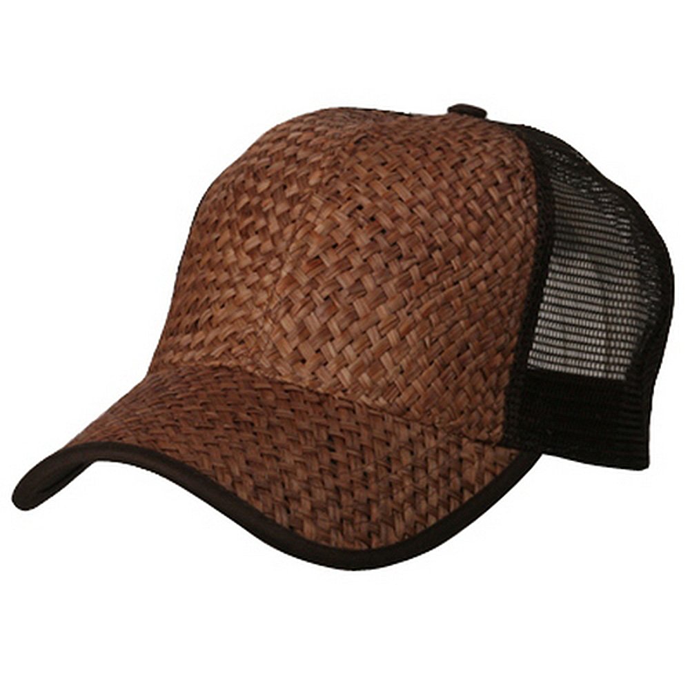 Straw Trucker Cap-Brown Brown OSFM