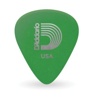 d'addario duralin guitar picks - guitar accessories - guitar picks for acoustic guitar, electric guitar, bass guitar - great strength, grip, durability - green, medium, 0.85mm, 25-pack