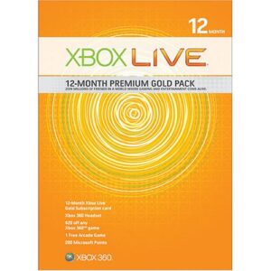 xbox 360 live 12 month gold kit