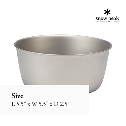 Snow Peak Titanium Trek Bowl - Ultralight & Sturdy Titanium Bowl - Durable & Compact Cookware for Camping, Hiking, or Backpacking Trips - 13 cm