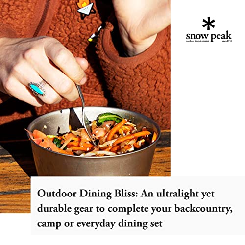 Snow Peak Titanium Trek Bowl - Ultralight & Sturdy Titanium Bowl - Durable & Compact Cookware for Camping, Hiking, or Backpacking Trips - 13 cm