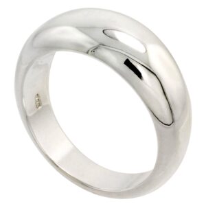 sterling silver low dome cigar band ring for women hefty flawless polished finish 3/8 inch size 7