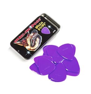 d'andrea snarling dog brain nylon guitar picks 12 pack with tin box (purple, 0.60mm)