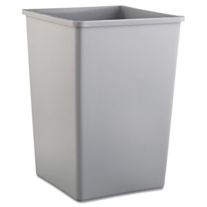 rubbermaid commercial products untouchable square trash can, 36-gallon, gray, large garbage can for warehouses/offices/restaurants