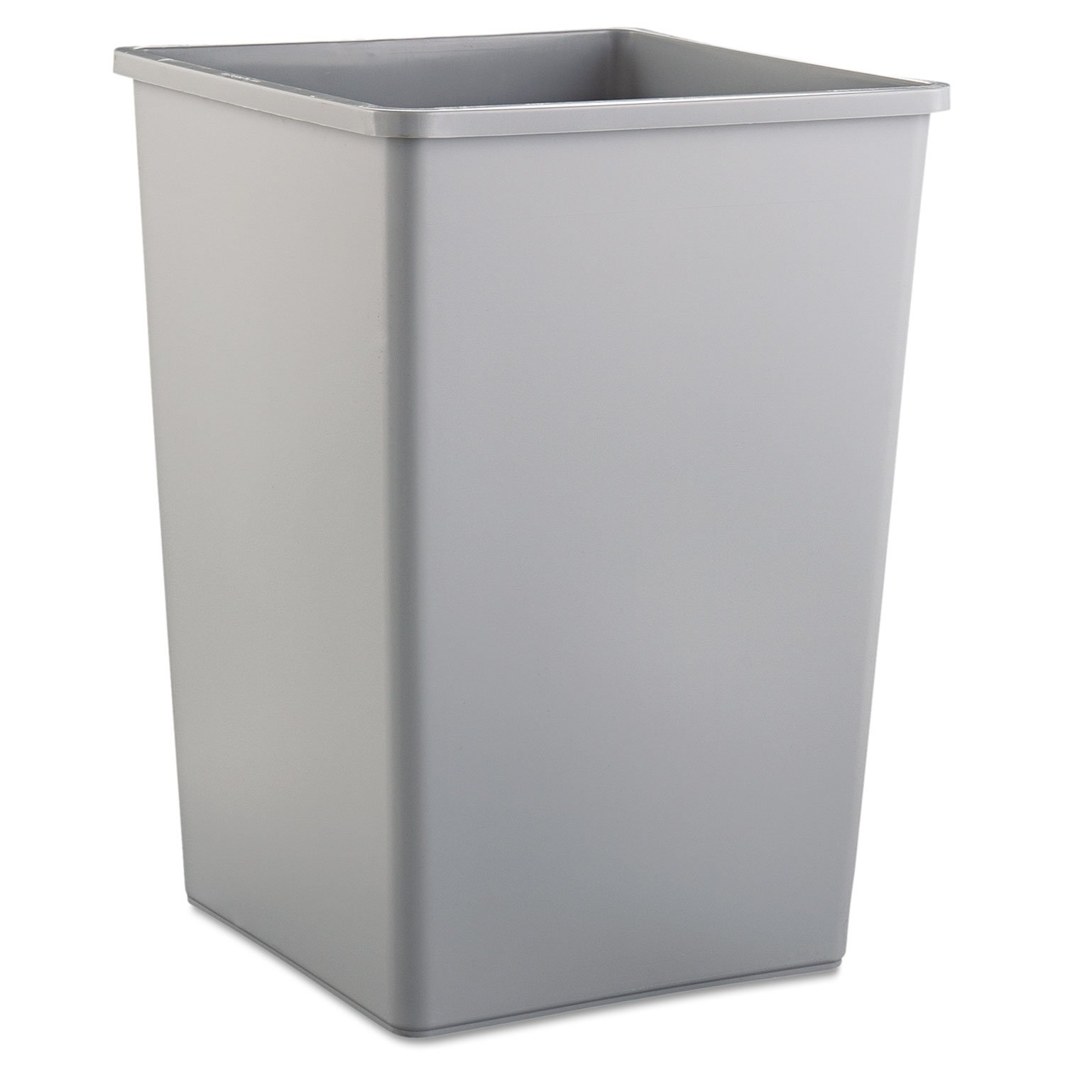 Rubbermaid Commercial Products Untouchable Square Trash Can, 36-Gallon, Gray, Large Garbage Can for Warehouses/Offices/Restaurants