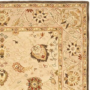 SAFAVIEH Anatolia Collection Area Rug - 8' x 10', Beige & Beige, Handmade Traditional Oriental Wool, Ideal for High Traffic Areas in Living Room, Bedroom (AN512A)