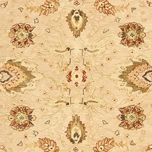 SAFAVIEH Anatolia Collection Area Rug - 8' x 10', Beige & Beige, Handmade Traditional Oriental Wool, Ideal for High Traffic Areas in Living Room, Bedroom (AN512A)