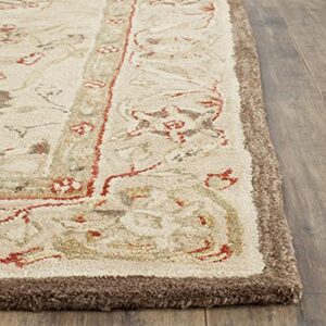 SAFAVIEH Anatolia Collection Area Rug - 8' x 10', Beige & Beige, Handmade Traditional Oriental Wool, Ideal for High Traffic Areas in Living Room, Bedroom (AN512A)