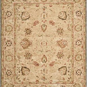 SAFAVIEH Anatolia Collection Area Rug - 8' x 10', Beige & Beige, Handmade Traditional Oriental Wool, Ideal for High Traffic Areas in Living Room, Bedroom (AN512A)