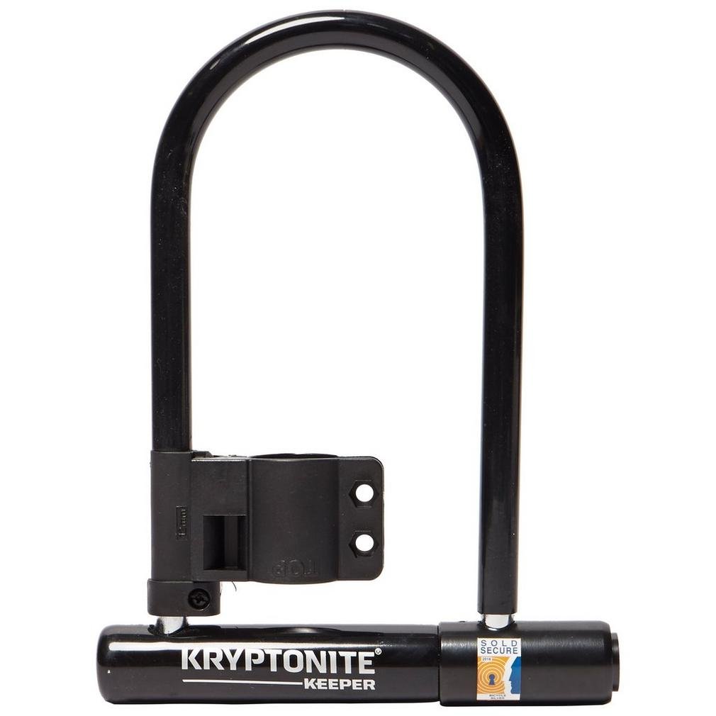 Kryptonite Keeper 12 Standard Heavy Duty Bicycle U-Lock with Bracket (4-Inch x 8-Inch), Black